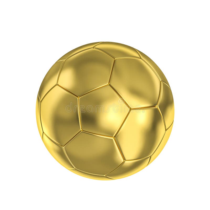 Gold Football Isolated on White Stock Illustration - Illustration of ...