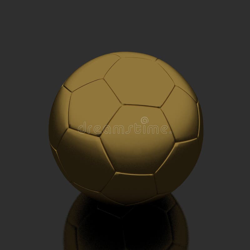 Gold Football Isolate On Black Stock Illustration - Illustration of ...