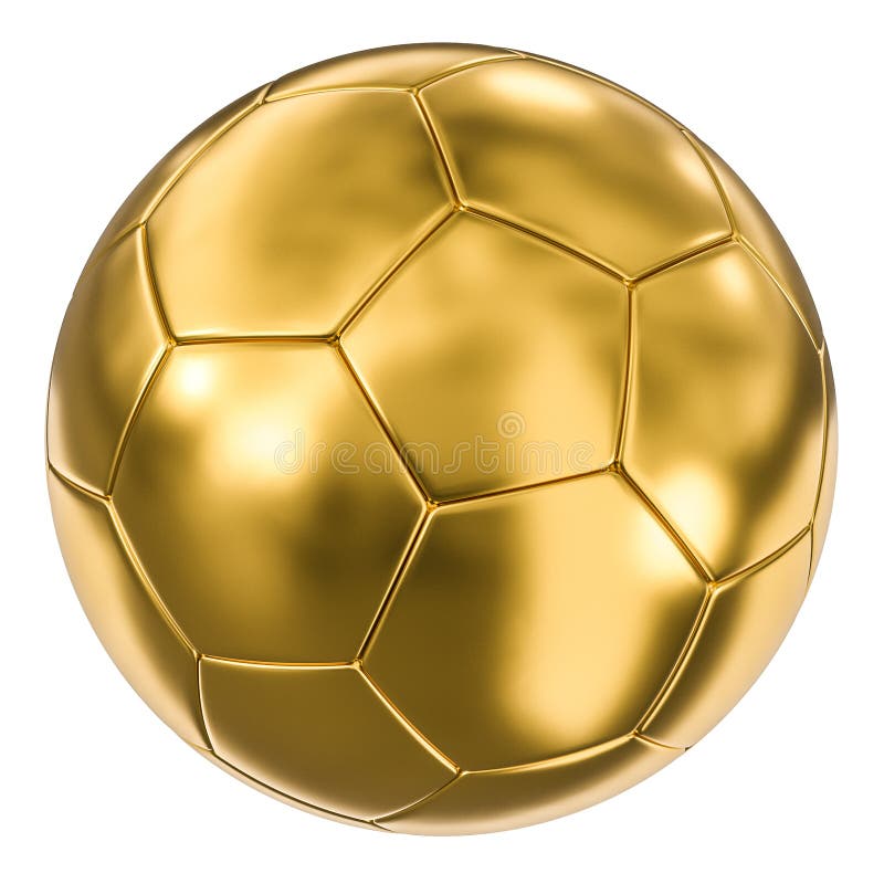 Gold Football Isolated on White Stock Illustration - Illustration of ...