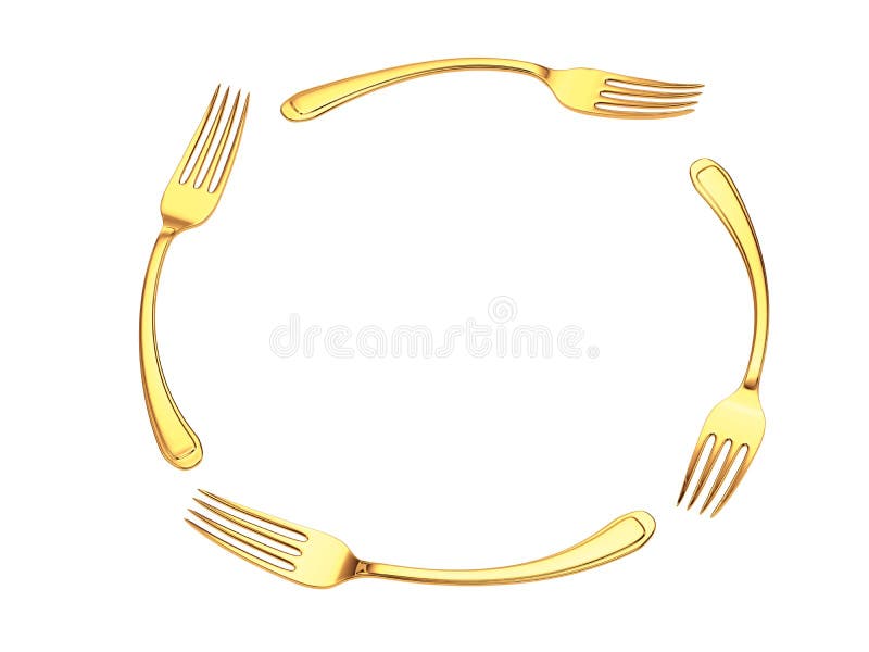 Gold Fork and Spoon Icon with Heart Symbol Stock Illustration ...