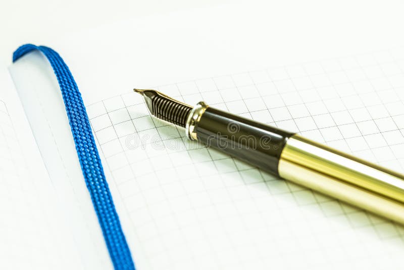 Gold fountain pen stock photo. Image of white, paper - 59068430