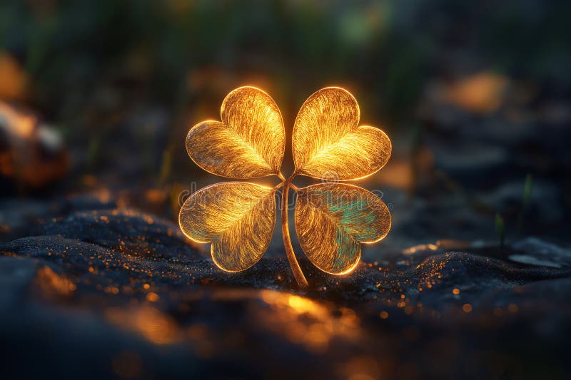 Gold Four-leaf Clover Charm Featuring a Secure Hoop Attachment ...