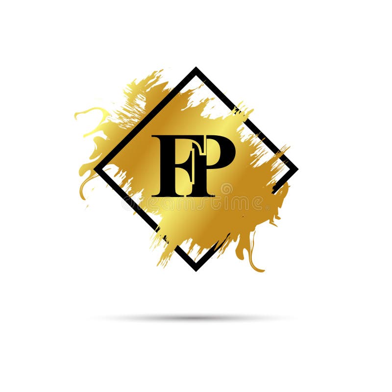 Gold FP Logo Symbol Vector Art Design Stock Illustration - Illustration ...