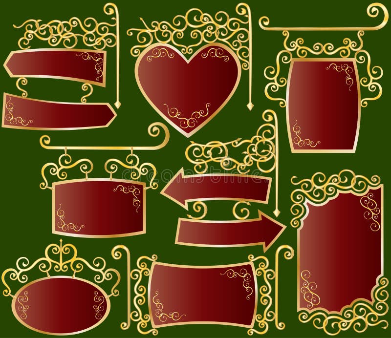 Gold frame stock vector. Illustration of frame, abstract - 11495724