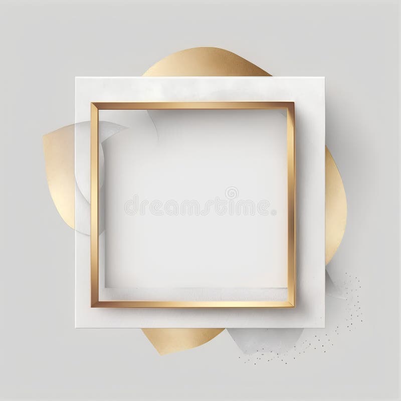 Gold Frame on the Abstract Background with Golden Elements. Vector ...