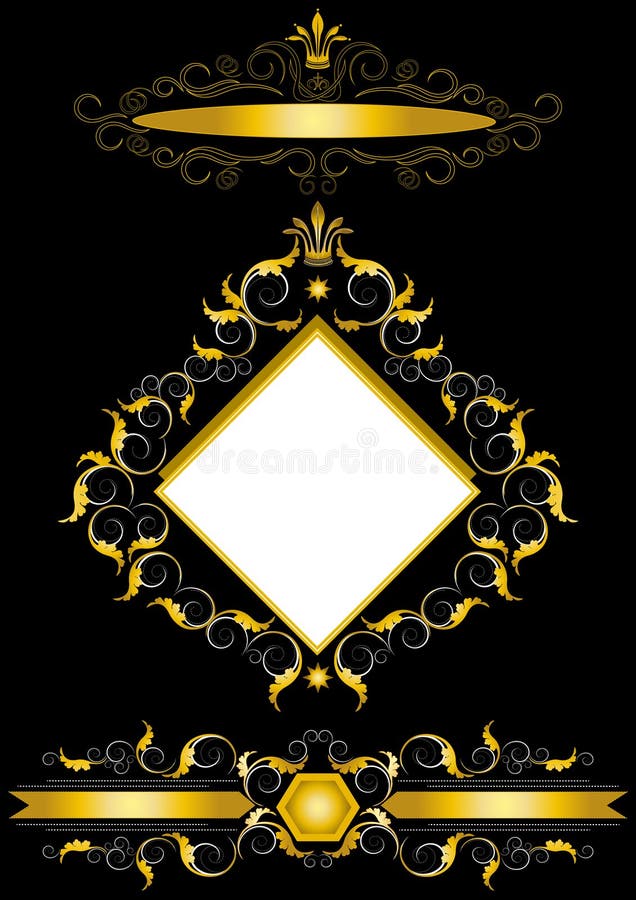 Gold Frame in the Gothic Style. Frame. Stock Vector - Illustration of ...