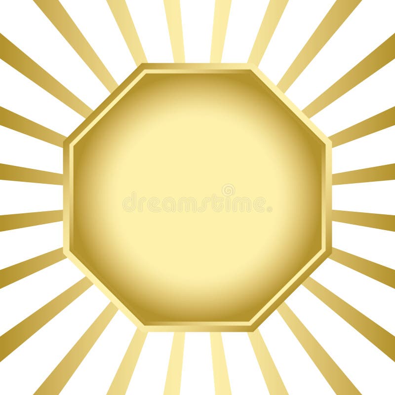 Frame Gold - Octagon 1 stock illustration. Illustration of texture ...