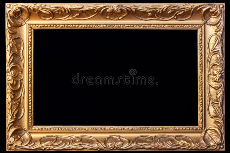 Gold Frame and Gold Border. Generative AI Stock Photo - Image of ...
