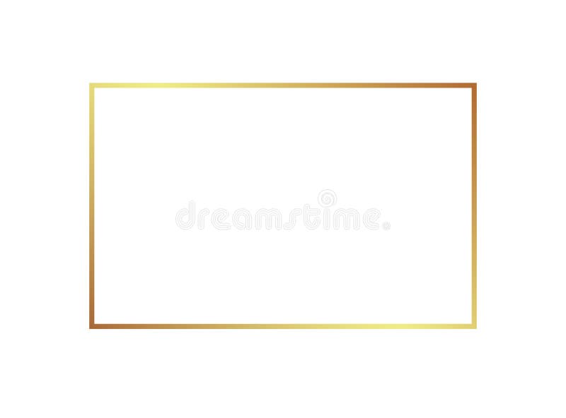 Gold Frame Border Golden Vector Thin Boarder Square Element Stock ...