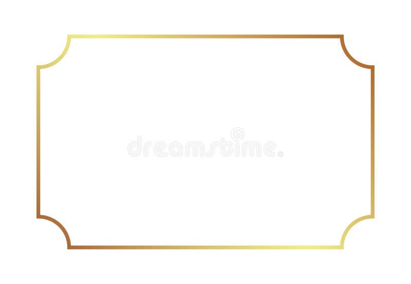 Gold Frame Border Golden Vector Thin Boarder Square Element Stock ...