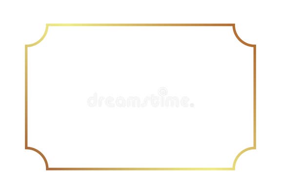 Gold Frame Border Golden Vector Thin Boarder Square Element Stock ...