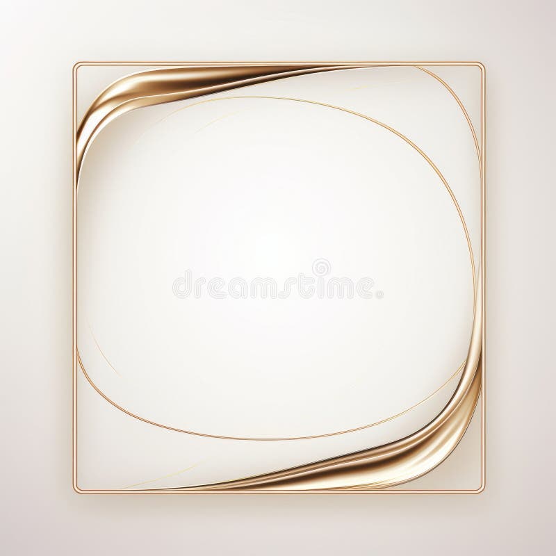A Gold Frame with a Curved Line on a White Background Stock ...