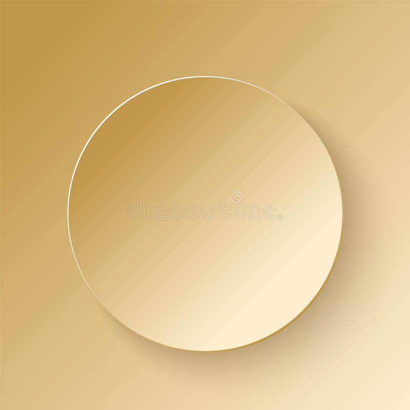 Gold Frame Design. Realistic 3D Circular Podium Round Lines in Top View ...
