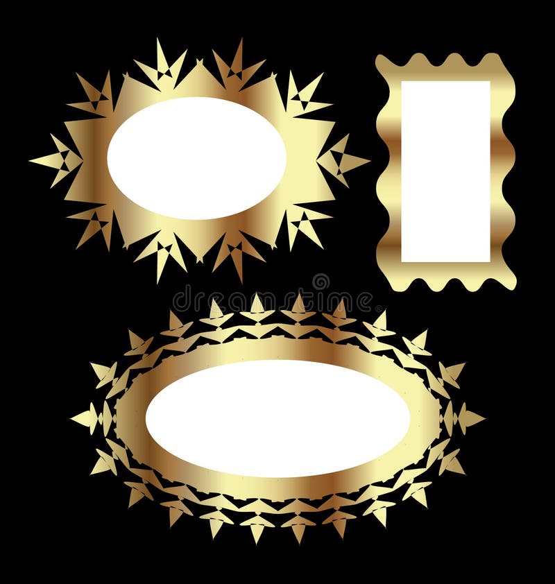 Gold Frame Design Set Vector Stock Vector - Illustration of label ...