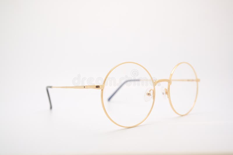 Gold Frame Eyeglasses stock image. Image of spectacles - 82990991