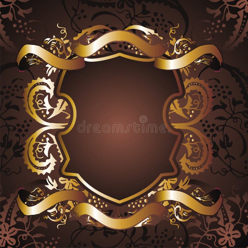 Gold frame flower 17 stock vector. Illustration of gold - 13527268