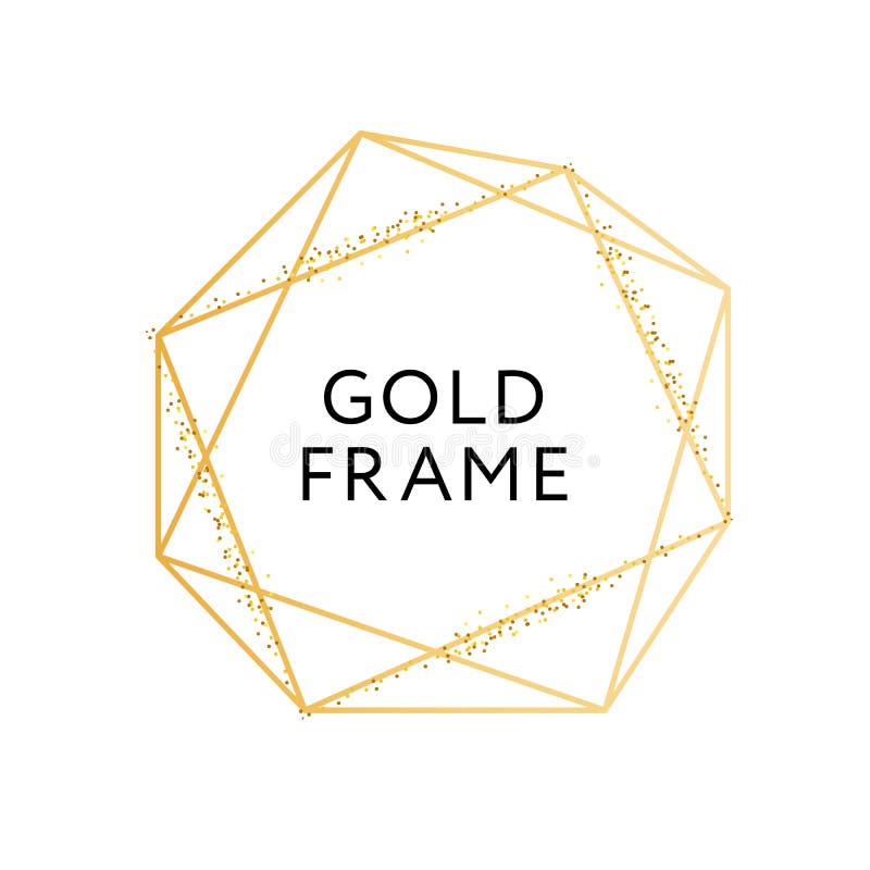 Gold Frame Geometric Shape Minimalism Vector Design Banner Stock ...