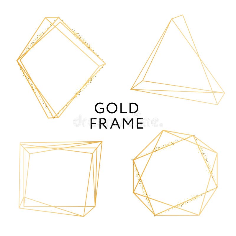 Gold Frame Geometric Shape Minimalism Vector Design Banner Set Stock ...