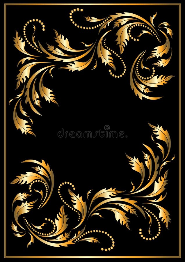 Gold Frame in the Gothic Style. Frame. Stock Vector - Illustration of ...