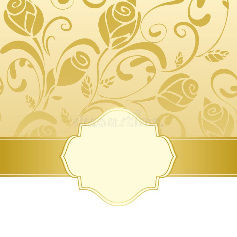 Gold frame invitation stock vector. Illustration of frame - 67163351