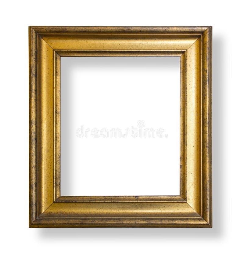 Gold frame isolatd stock photo. Image of vintage, clipping - 145366180