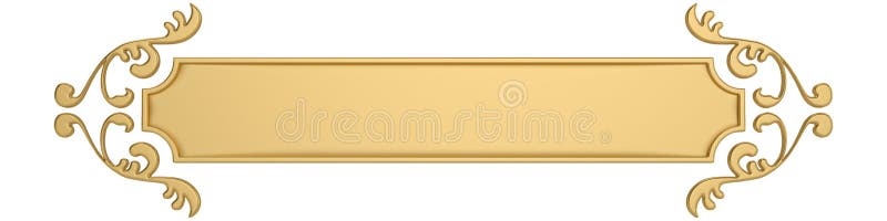 Gold Frame Isolated on White Background, 3D Render. 3D Illustration ...