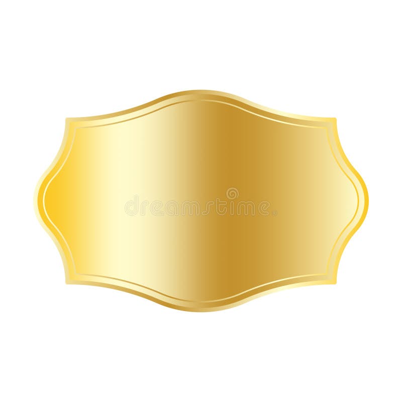 Gold Frame Label. Vector Elegant Shape. Glossy Curved Contour. Smooth ...