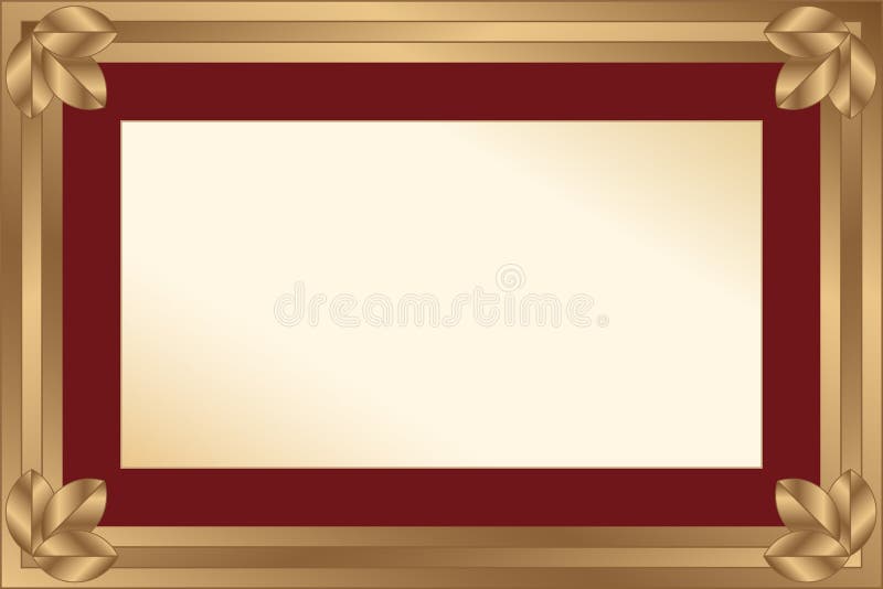 Gold Frame with Maroon Passport for a Photo or a D Stock Illustration ...
