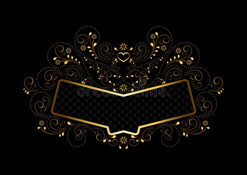 Gold Ornament and Gold Stripes with Ribbon Stock Illustration ...