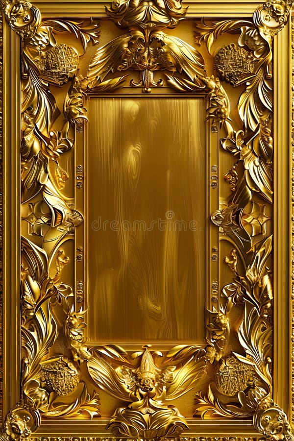 Gold Frame with Ornate Design Stock Photo - Image of pier, gold: 327624022