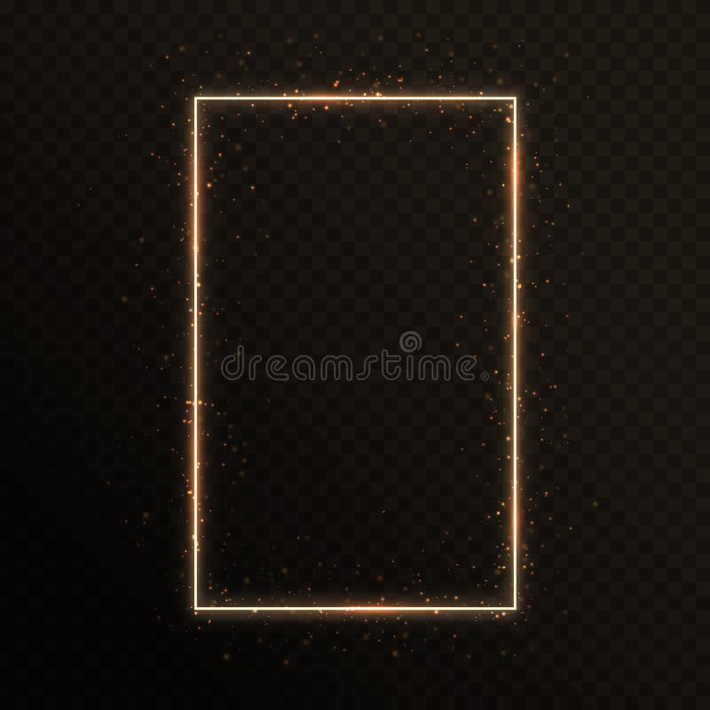 Gold Frame with Gold Particles Stock Vector - Illustration of light ...