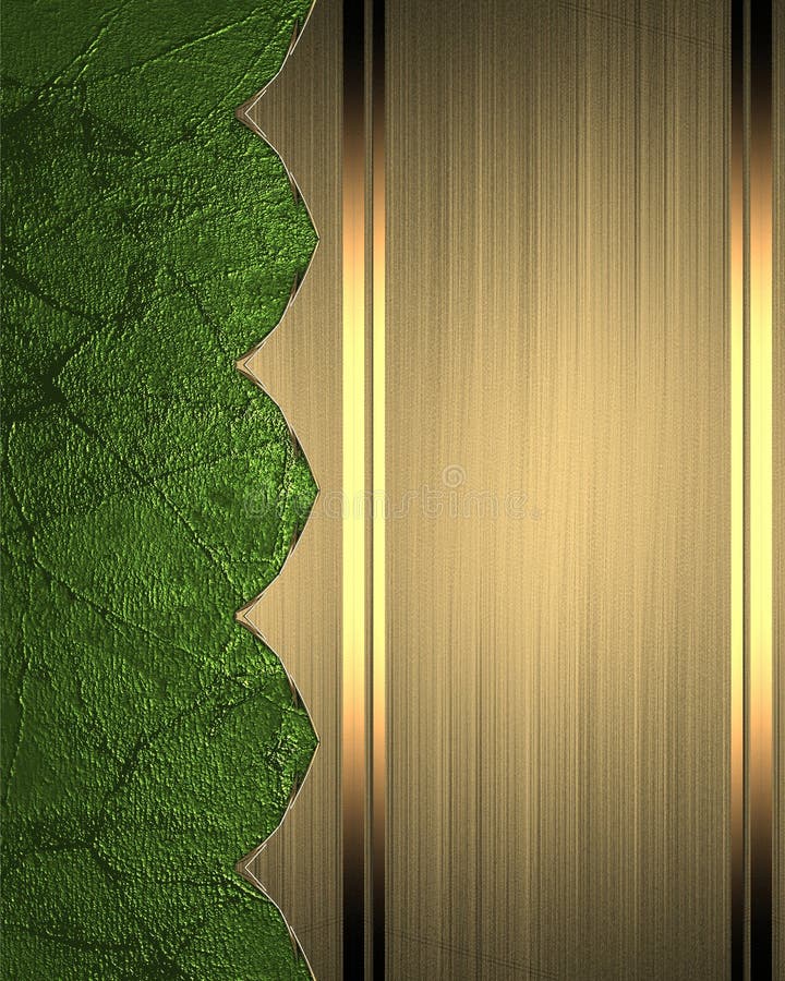 Gold Frame with Pattern and Green Edge. Template for Design Stock ...