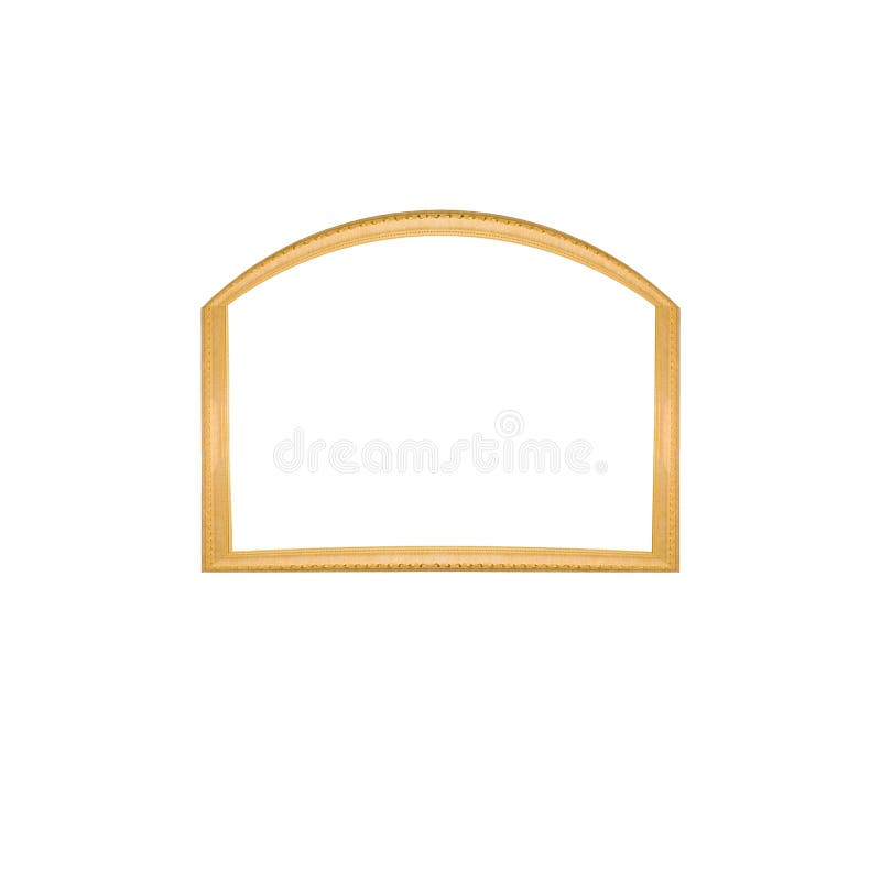 Gold Frame with a Pattern Isolated on White Stock Image - Image of thin ...