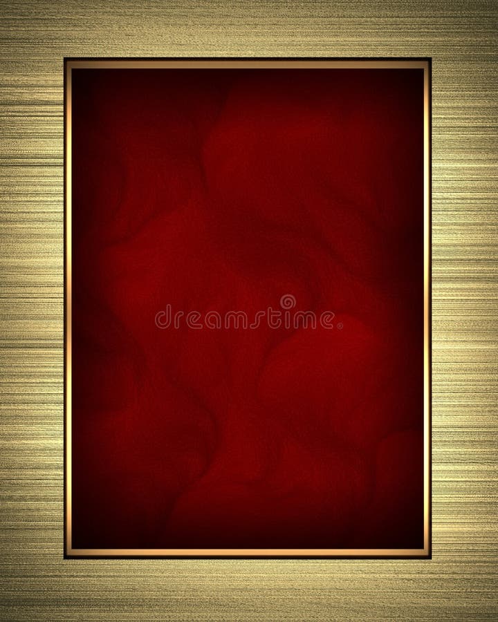 Abstract Gold and Red Floral Frame Background Stock Illustration ...