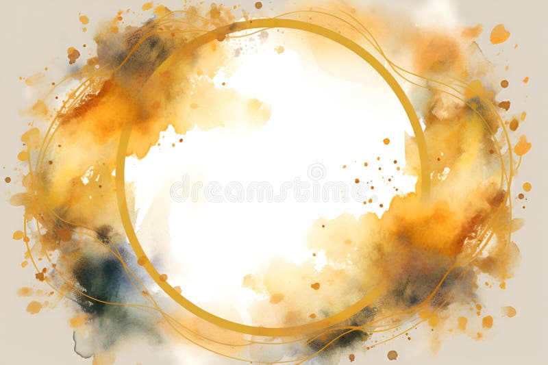 Gold Frame with Space To Write Text.Generative Ai Image Stock Image ...