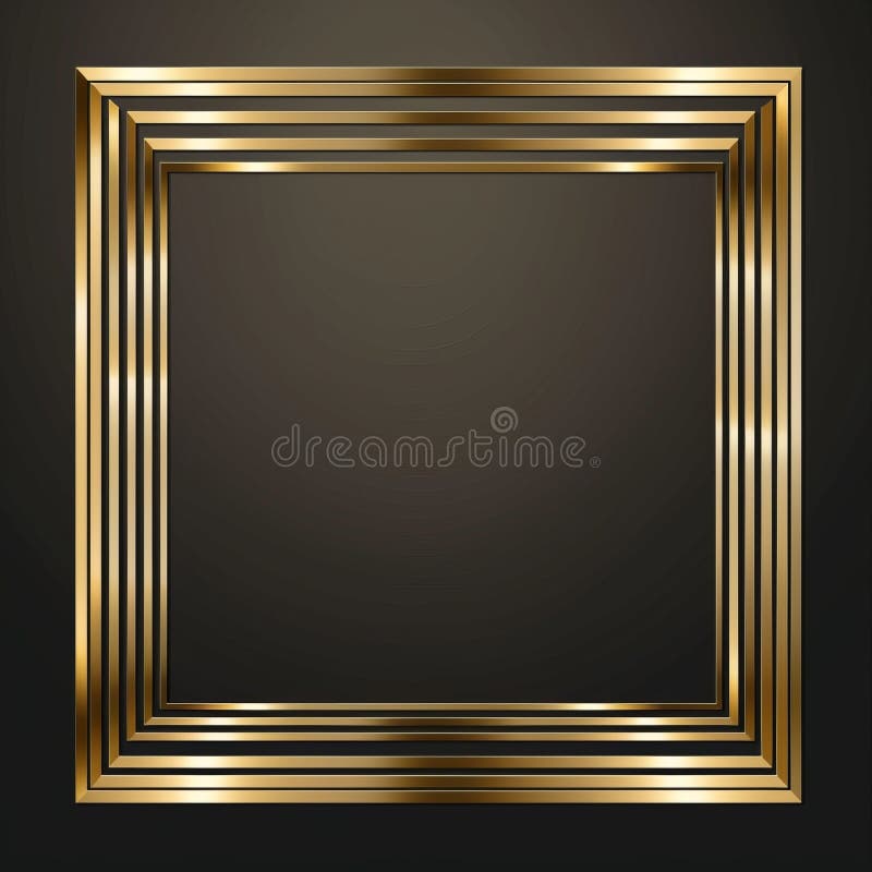 Gold Frame on Black Background Vector Stock Illustration - Illustration ...