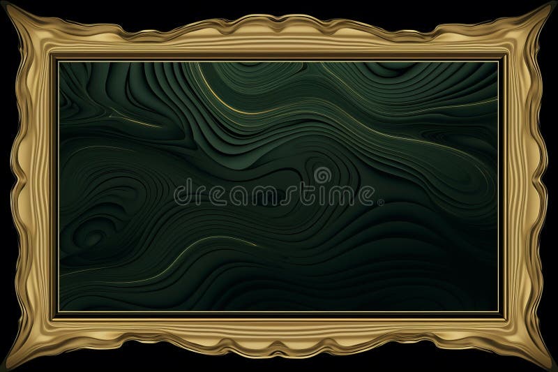 A Gold Frame with a Wave Pattern on it Stock Illustration ...