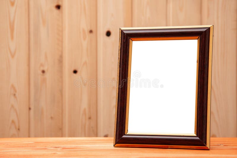 Gold Frame with Wooden Insert for Photos and Paintings Stock Image ...
