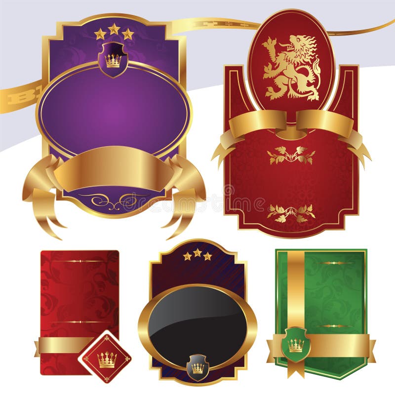 Royal Seal Set stock vector. Illustration of label, isolated - 18459820