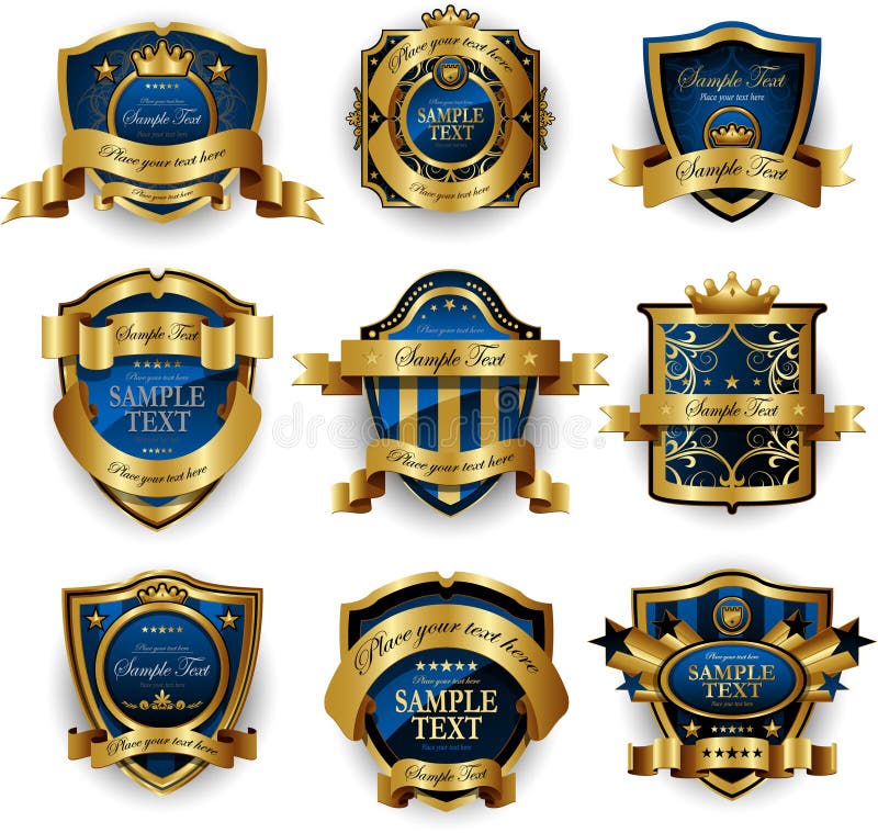 Gold framed labels stock illustration. Illustration of frame - 16296606