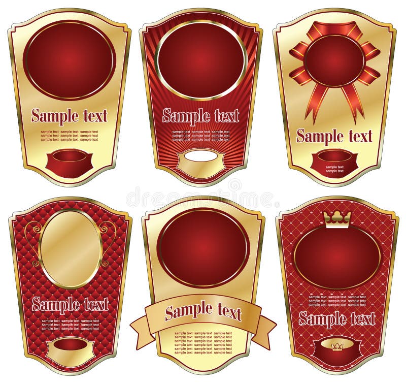 Gold-framed Labels on Different Topics Stock Vector - Illustration of ...