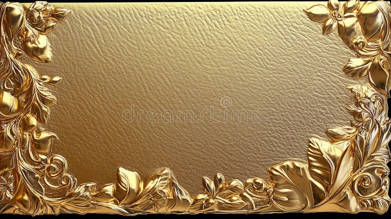 A Gold Framed Sign with a Leafy Border Stock Illustration ...