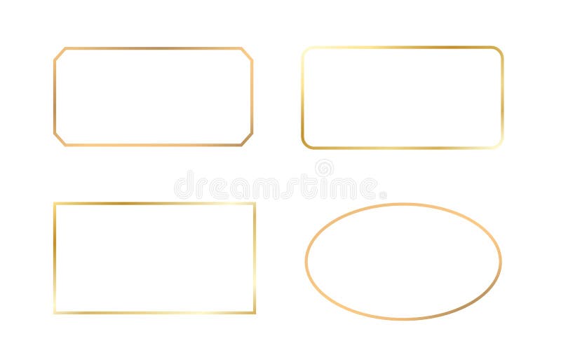 Gold Frames Isolated on Yellow Background. Luxury Style. Wedding ...