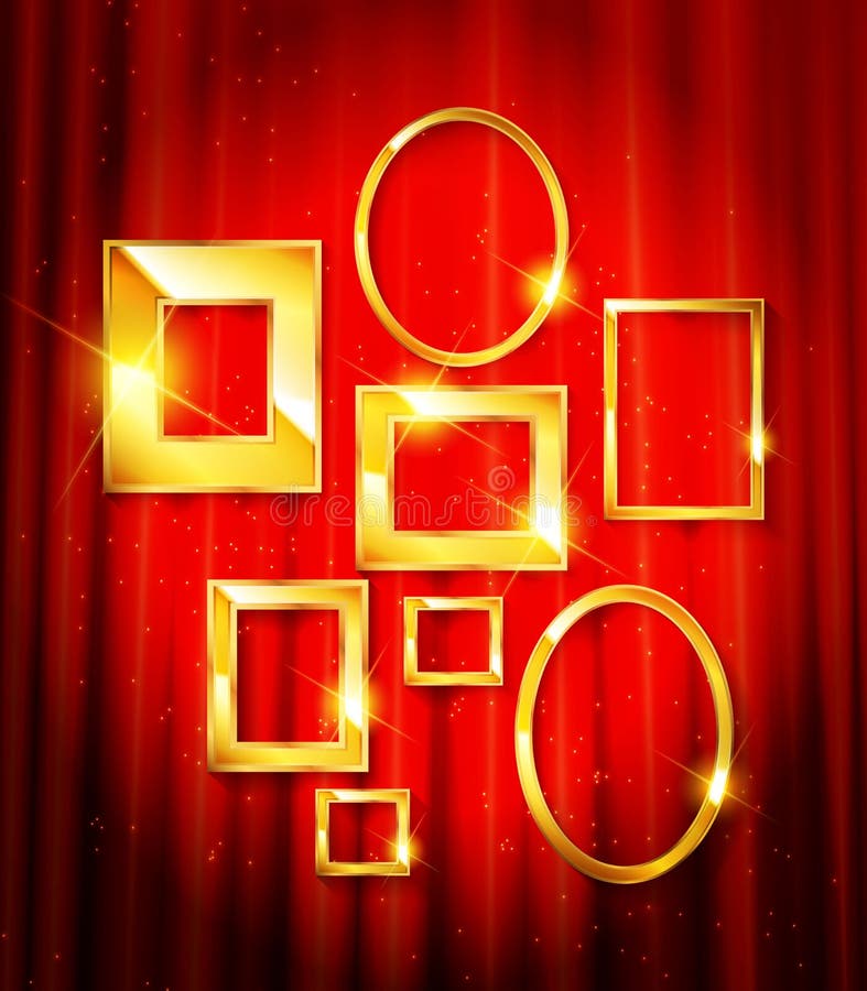 Red Drapes with Gold Tieback and Lambrequin Vector Stock Vector ...