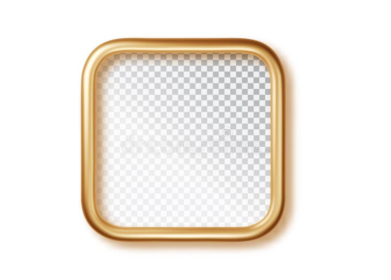 Gold Frames Soft Corner Square with an Empty Space Inside and Shadows ...