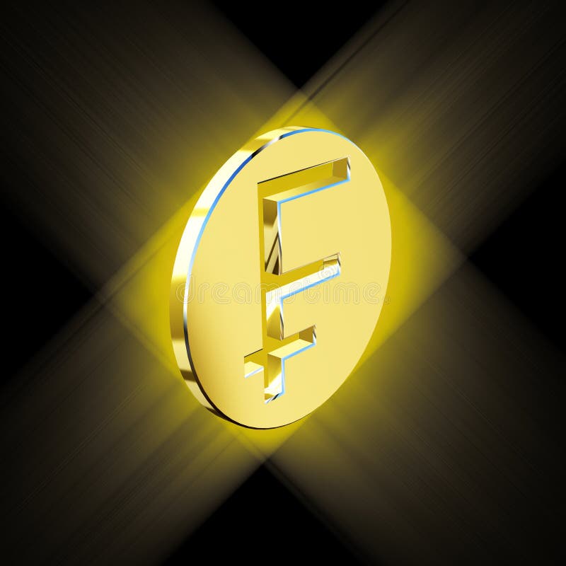 Gold franc symbol stock illustration. Illustration of single - 87444290