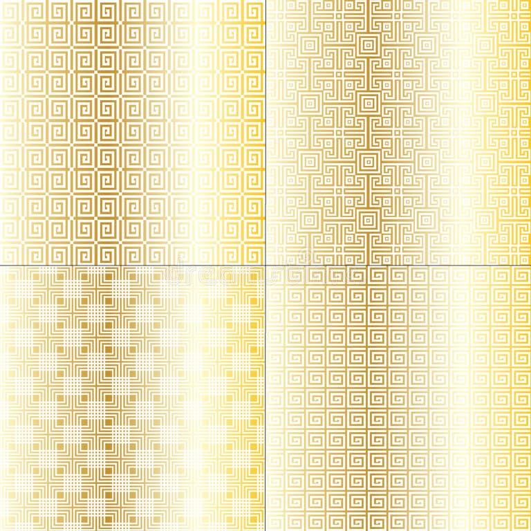Gold Fretwork Patterns stock vector. Illustration of ornate - 41694744