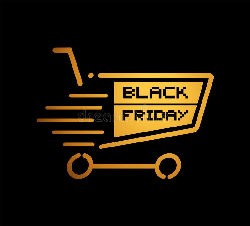 Gold Friday Shopping Symbol Stock Vector - Illustration of card ...