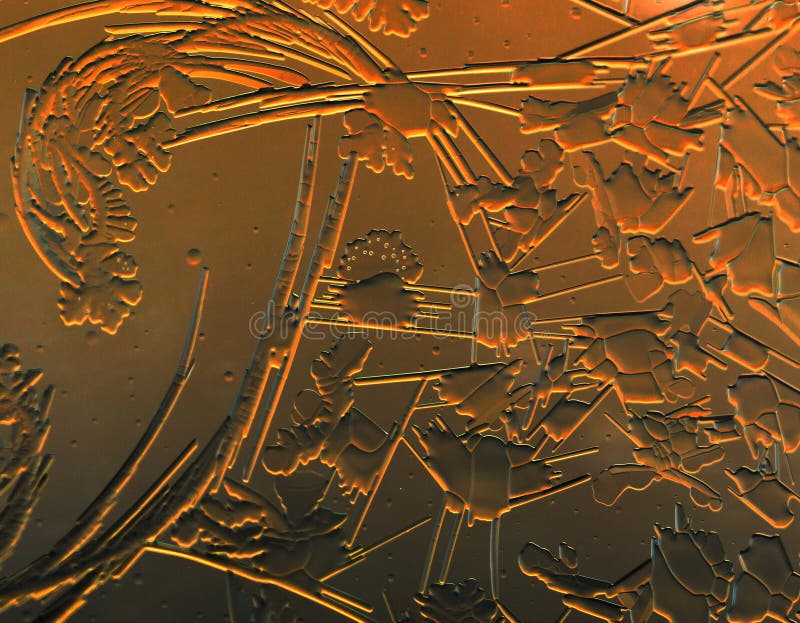 Gold Frost Drawings on the Glass As a Background Stock Image - Image of ...
