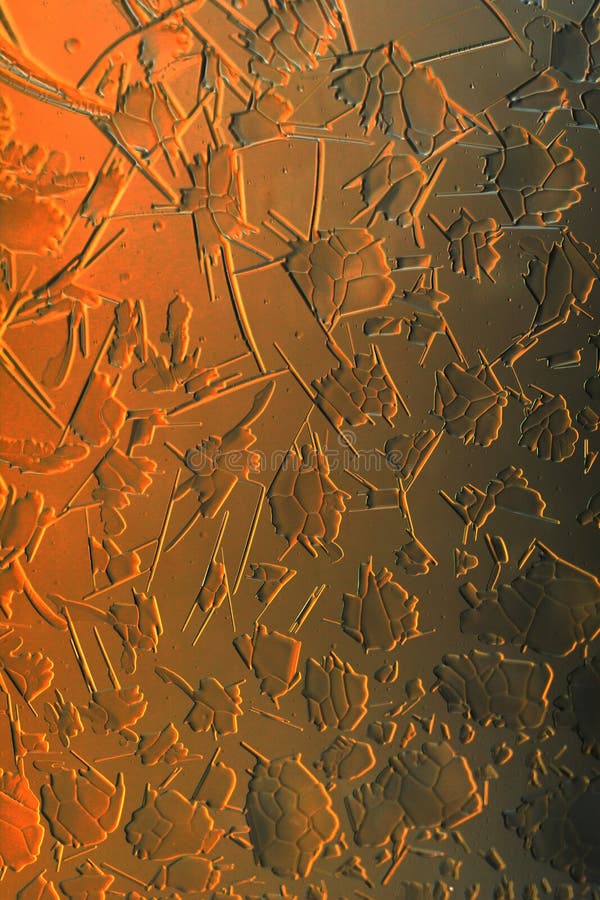 Gold Frost Drawings on the Glass As a Background Stock Image - Image of ...